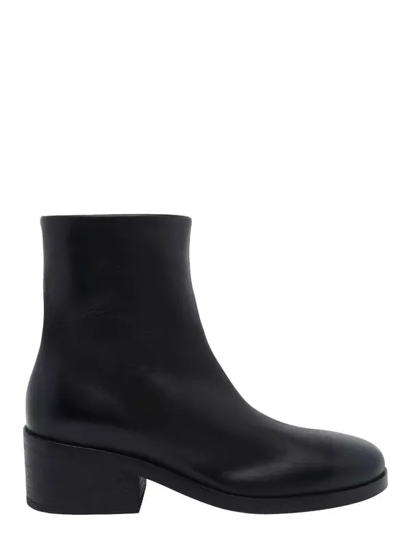 Marsèll Olo Calf Leather Ankle Boots With Side Zip Closure - Black