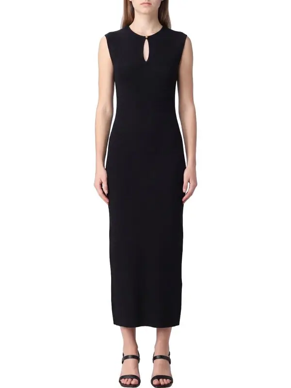 BY MALENE BIRGER Sleeveless Stretch Viscose Midi Sheath Dress - Black