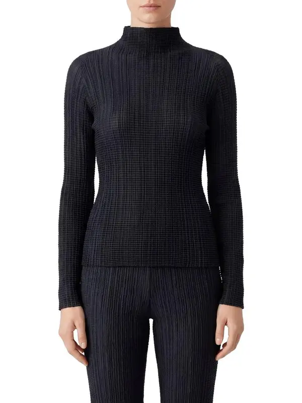 Issey Miyake Long-sleeved Polyester Crêpe Turtleneck - Blue