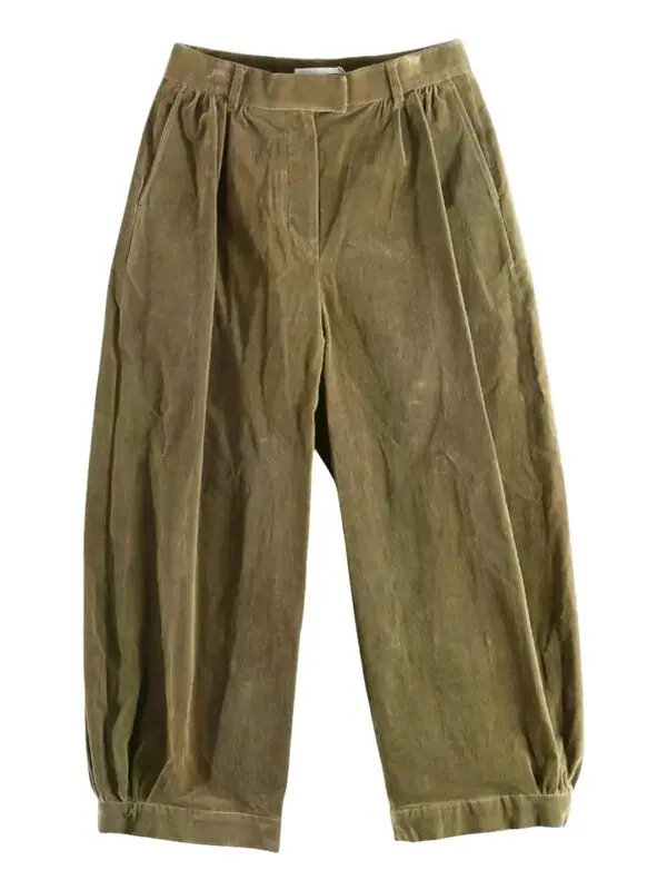AMOMENTO Pleated Corduroy Trousers - Green