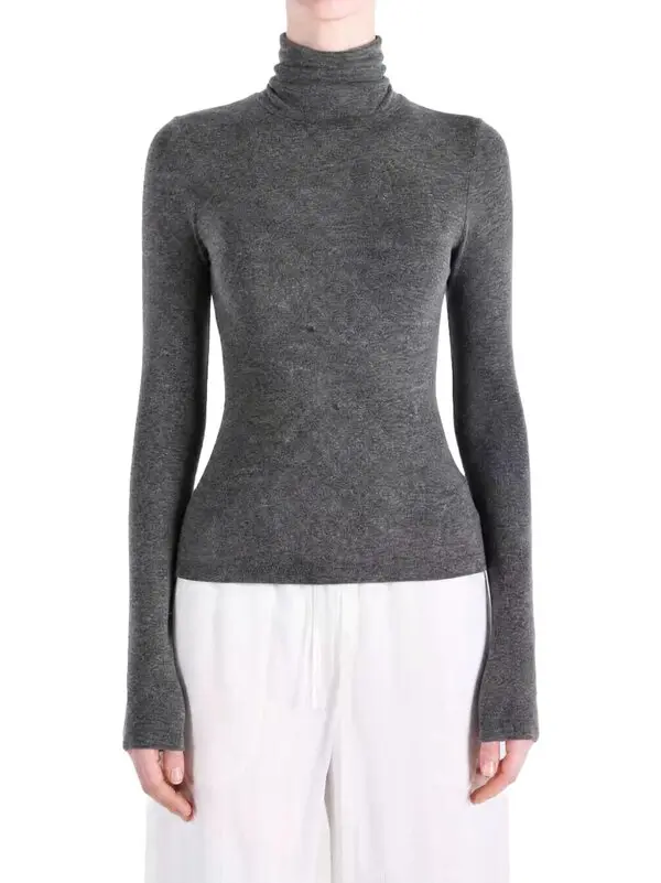 AMOMENTO Roll-neck Long-sleeve T-shirt - Grey