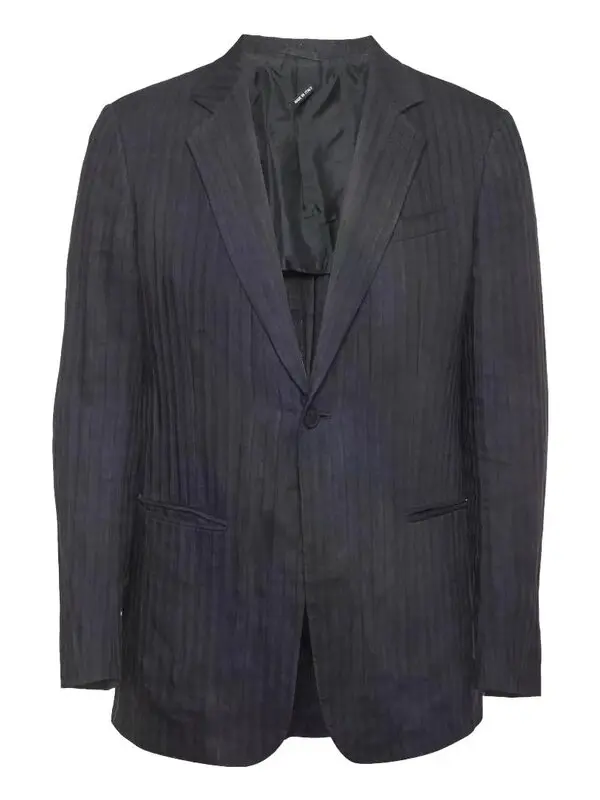 Giorgio Armani Striped Single-breasted Blazer - Blue
