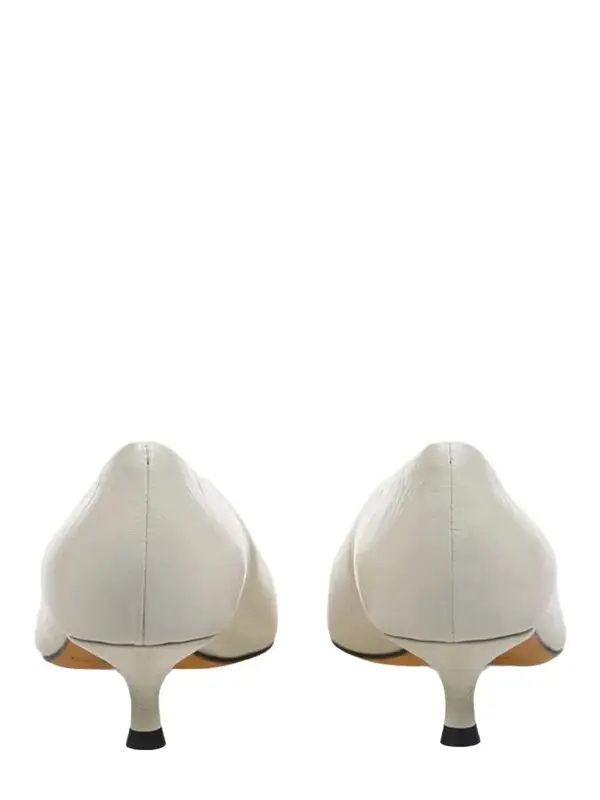 Le Monde Beryl Babouche Pointed-toe Kitten-heel Pumps - Neutrals