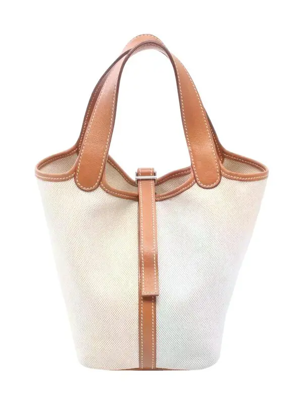Hermès 2025 Toile And Barenia Picotin 18 Handbag - Neutrals