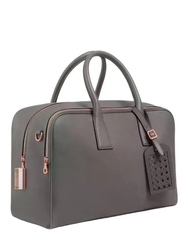 AVITEUR Medium Cristallo Leather Weekender Bag - Grey