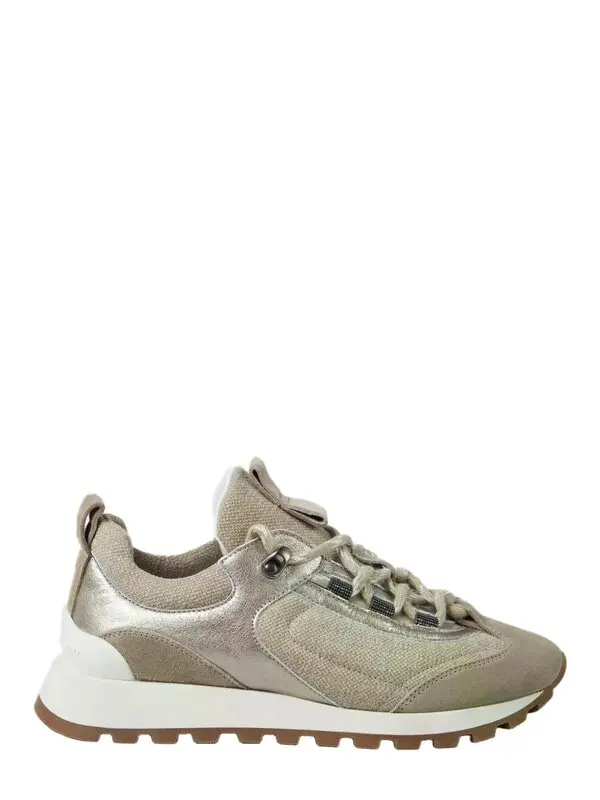 Brunello Cucinelli Panelled Lace-up Sneakers - Neutrals