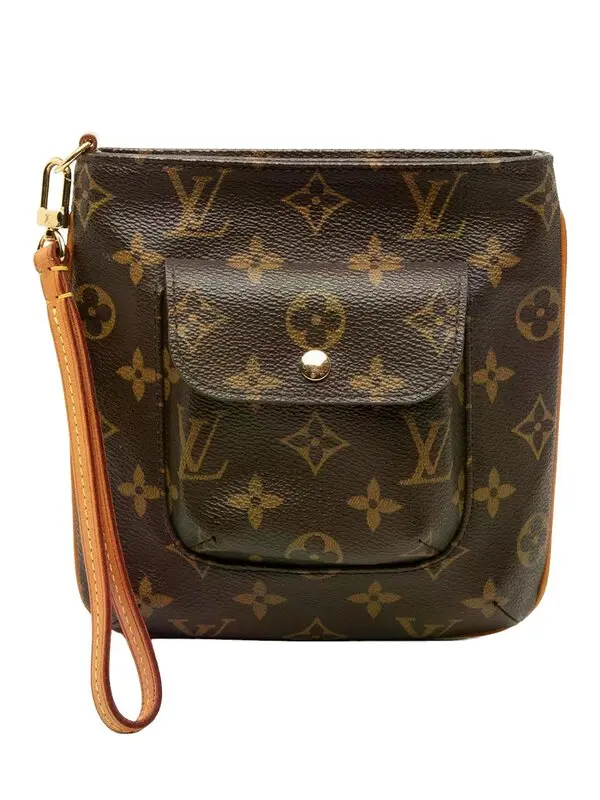 LOUIS VUITTON 2003 Monogram Partition Clutch Bag - Brown