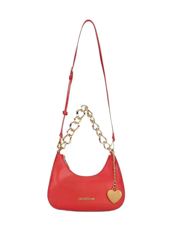 Moschino Chain-link Heart-charm Shoulder Bag - Red