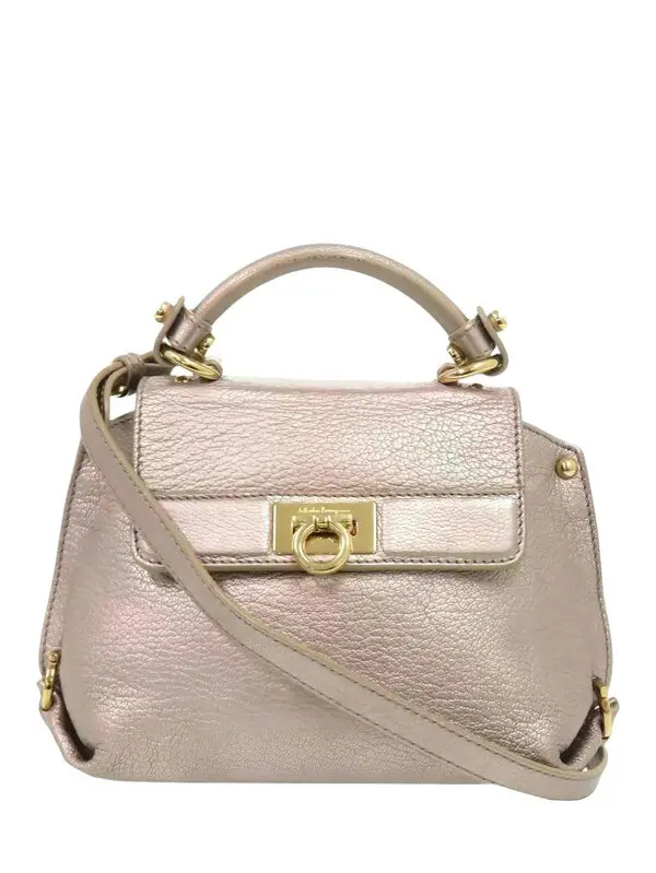 FERRAGAMO 2000-2026 Leather Gancini Satchel - Neutrals