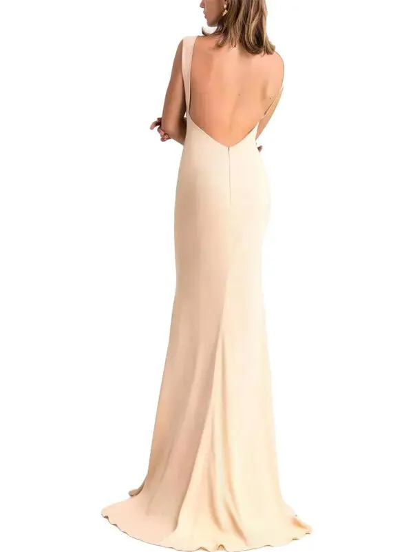 GEMY MAALOUF Cowl-neck Open-back Dress - Neutrals