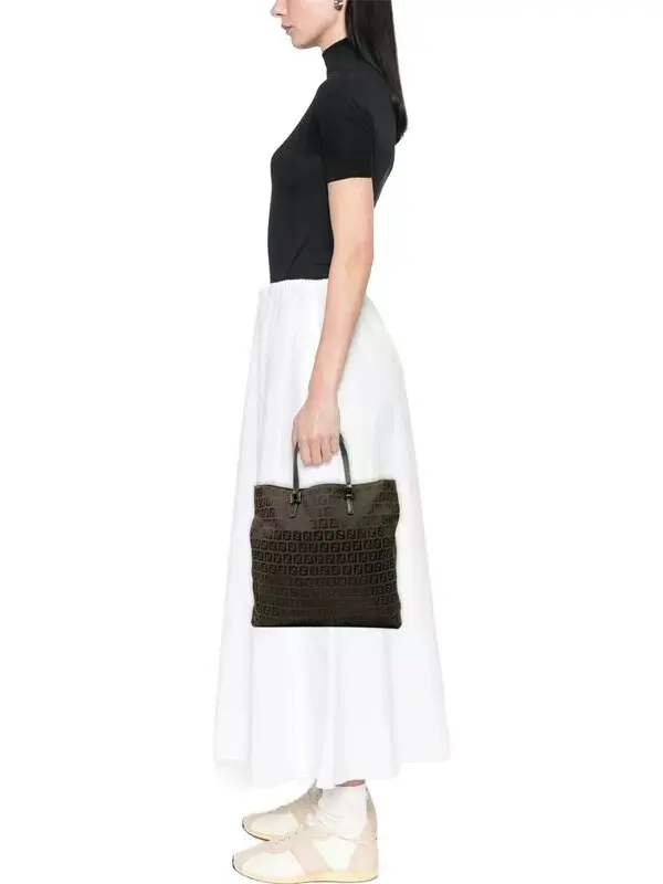 Fendi 2000-2010 Zucchino Canvas Tote Bag - Brown