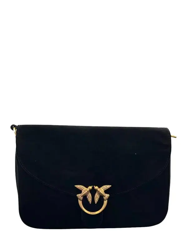 Pinko Love Bag Suede Clutch Bag - Black