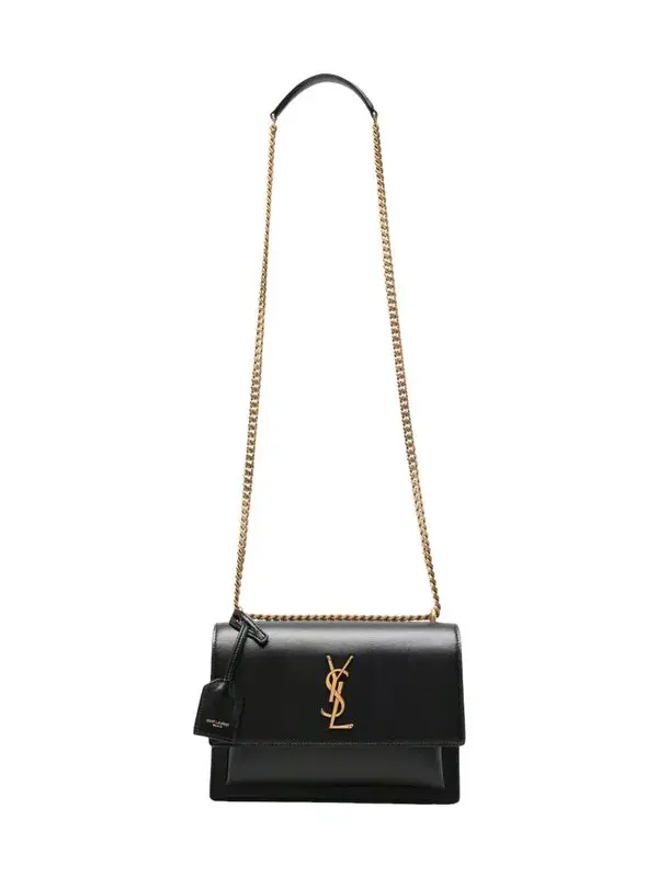 Saint Laurent Medium Sunset Leather Shoulder Bag - Black