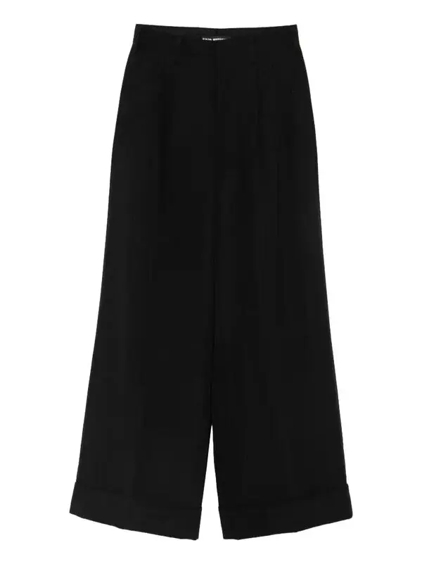 Junya Watanabe Pleated Turn-up Trousers - Black
