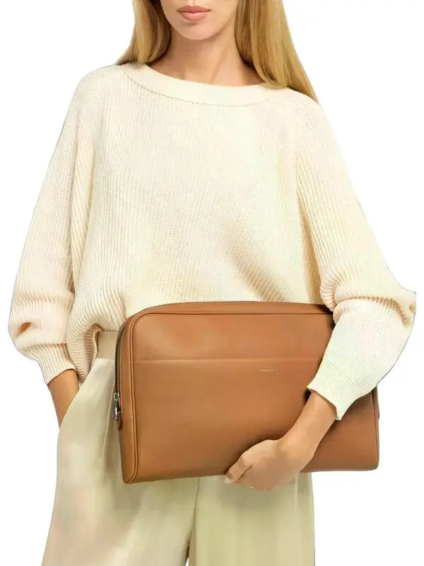 AVITEUR Leather Laptop Case - Brown