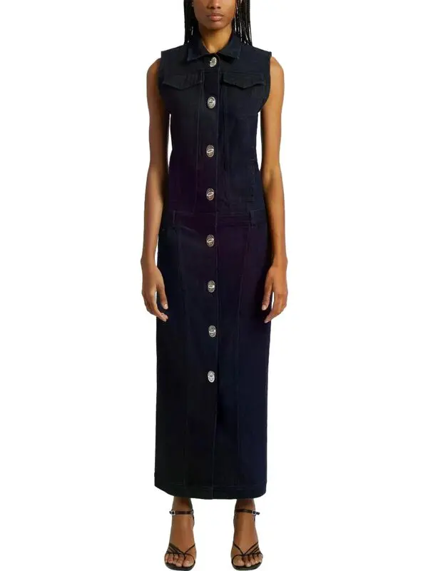 Christopher Esber Turn-lock Denim Maxi Dress - Blue