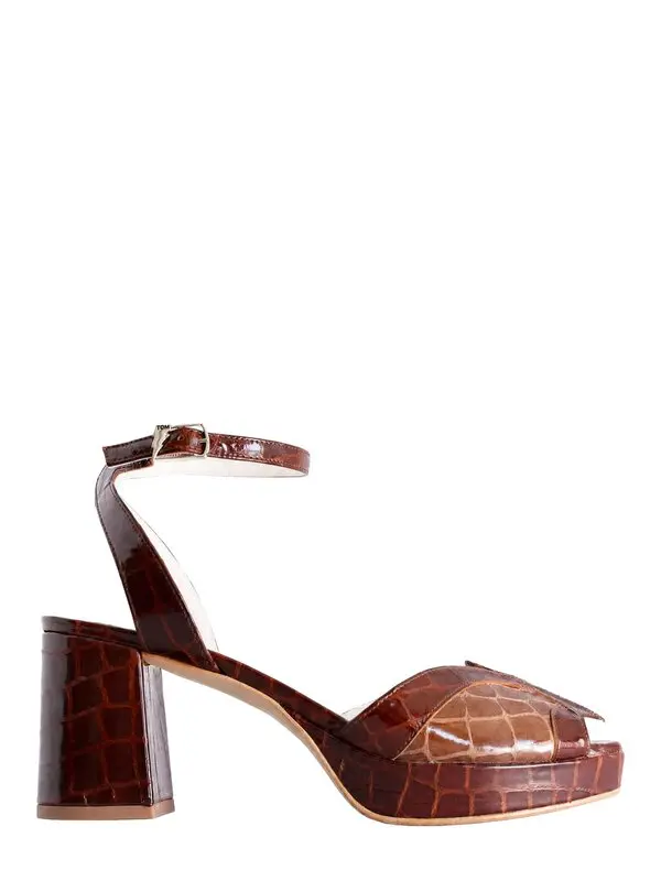 TERRY DE HAVILLAND Ellie Platform Block Heels - Brown