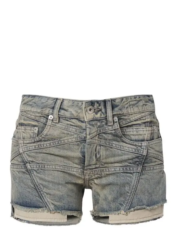 Rick Owens Lana Faded Denim Shorts - Grey