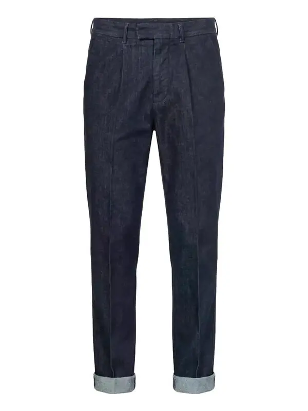 MASON'S Pleated Turn-up Chinos - Blue