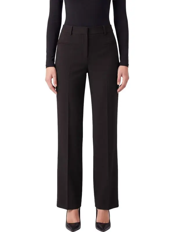 Federica Tosi Mid-rise Straight-leg Pants In Crêpe - Black