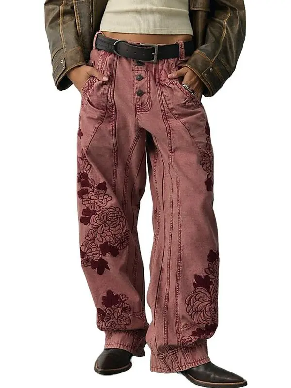 Free People Luxe Definition Workwear Pants At - Ruby Wine Combo