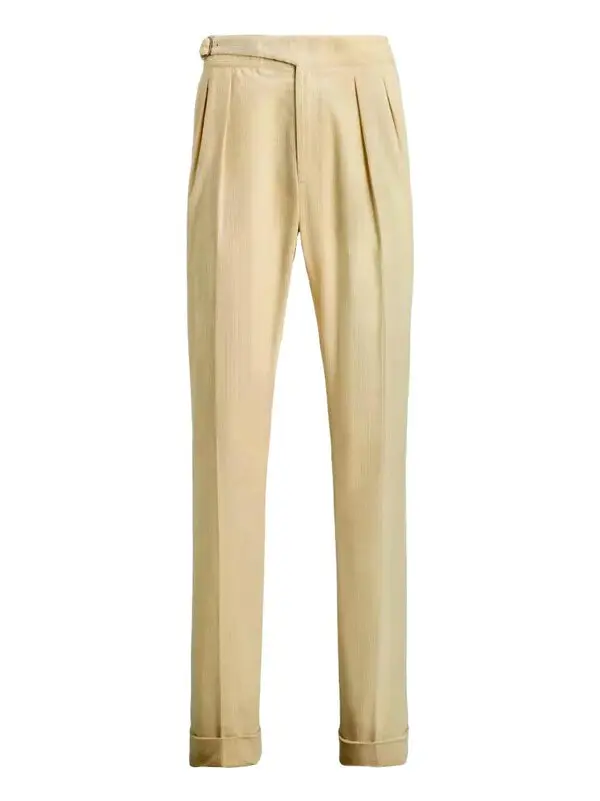 Ralph Lauren Purple Label Pleated Corduroy Trousers - Neutrals
