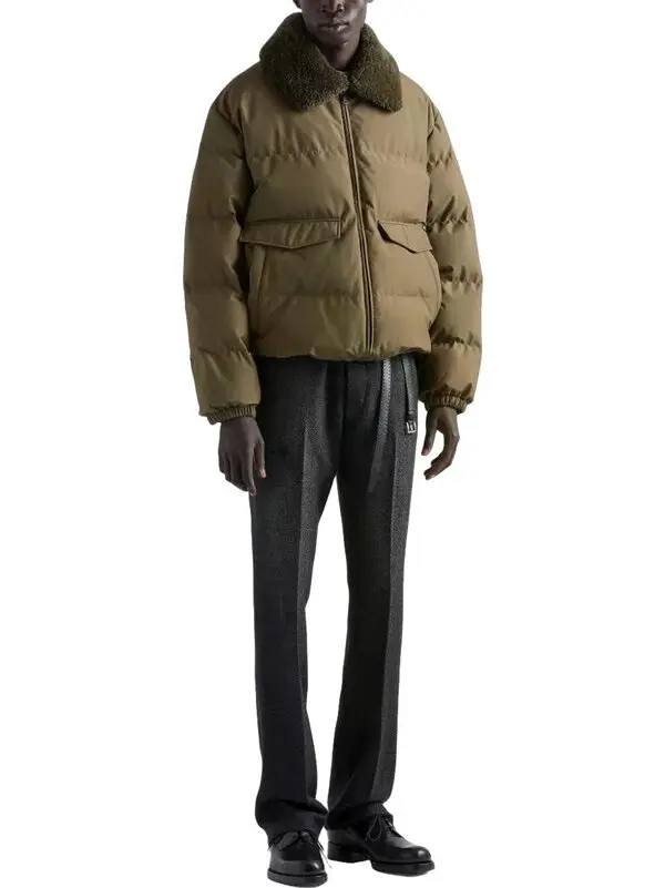 Prada Medium-weight Technical Fabric Down Jacket - Brown
