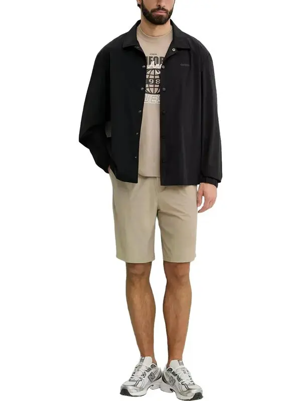 Guess Logo-print Pleated Shorts - Neutrals