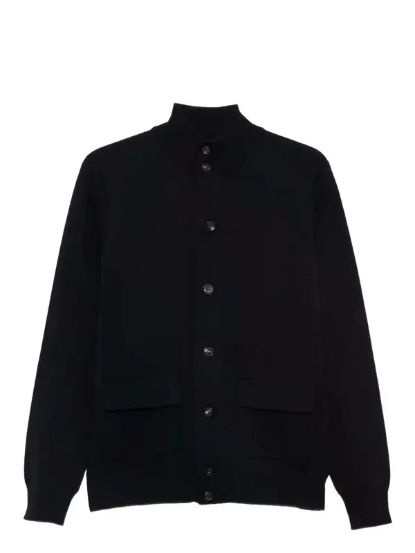 FILIPPO DE LAURENTIIS Button-up High-neck Sweater - Blue