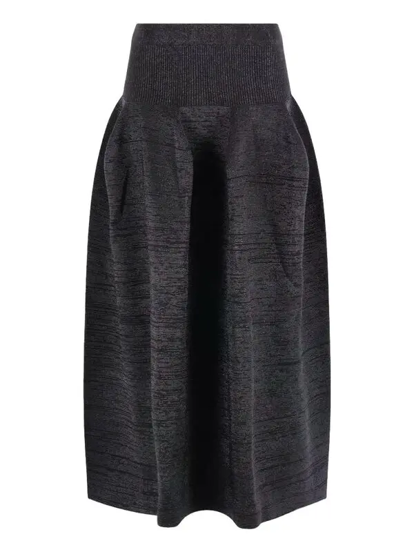 CFCL Glitter-knit Flared Midi Skirt - Black