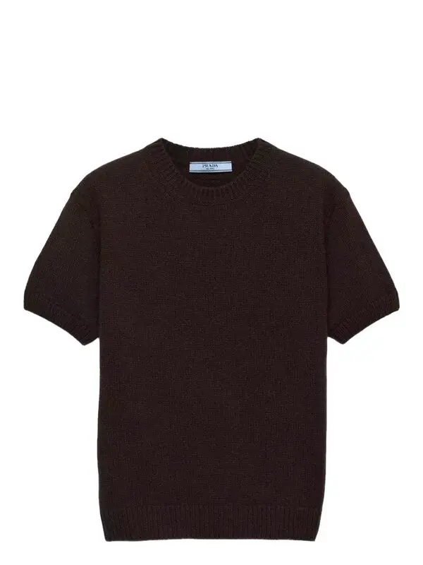 Prada Short-sleeved Cashmere Sweater - Brown