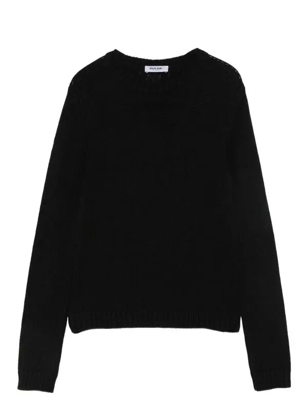 BASE Wool Crewneck Sweater - Black