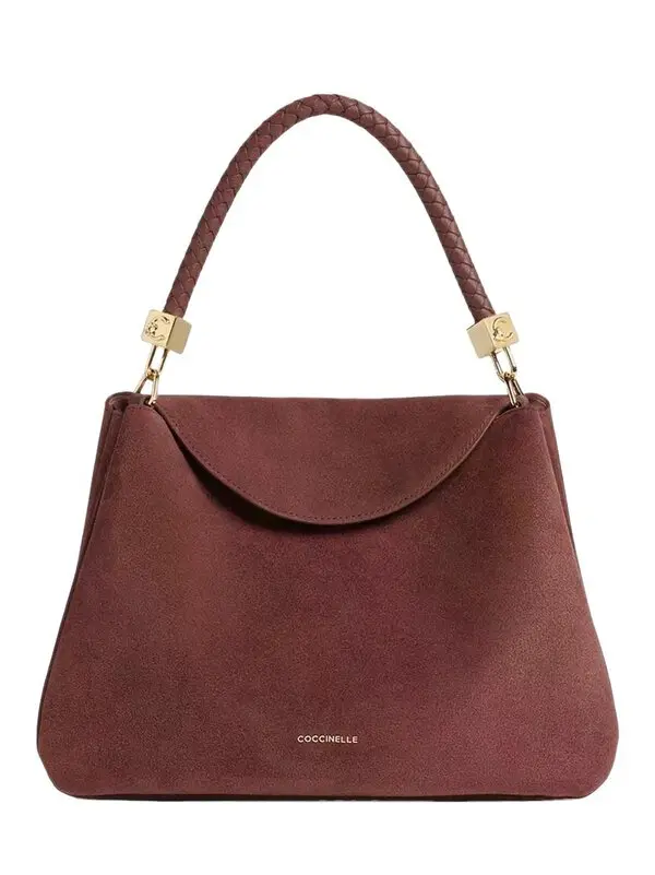 COCCINELLE Medium Tiggy Braided-handle Suede Tote Bag - Red