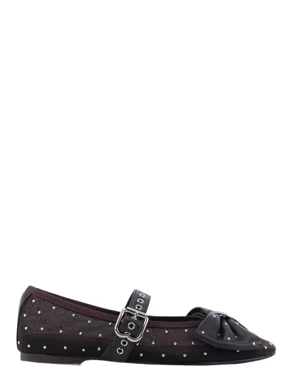 BIBI LOU Gaela Studded Bow-detail Ballet Flats - Brown