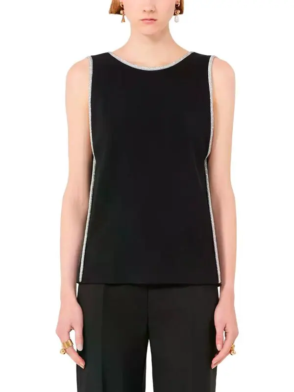 Sportmax Rhinestone-embellished Sleeveless Tank Top - Black