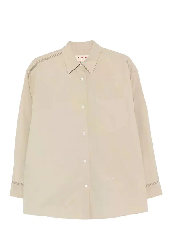 Marni Button-fastening Chest-pocket Shirt - Neutrals