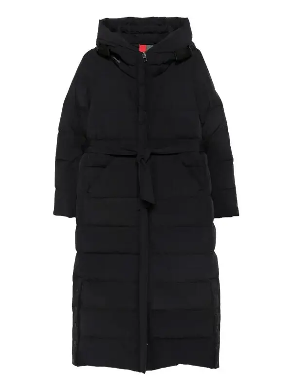 SEA WING Hooded Belted Coat - Black