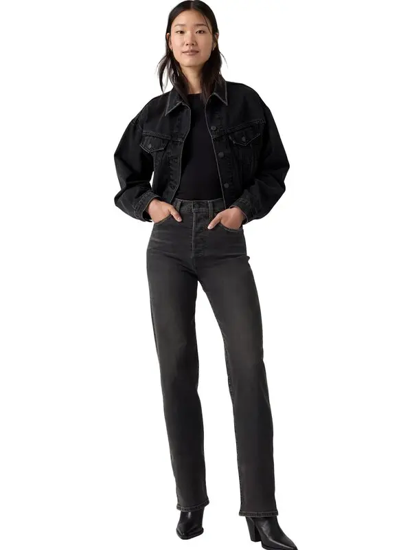 LEVI'S Ribcage Full Length Jeans - Black
