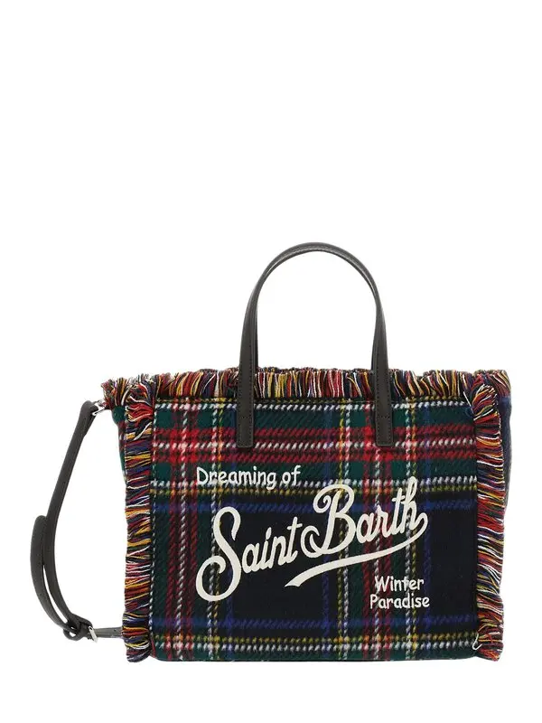 MC2 SAINT BARTH Logo Embroidered Fringed Edge Tote Bag - Multi