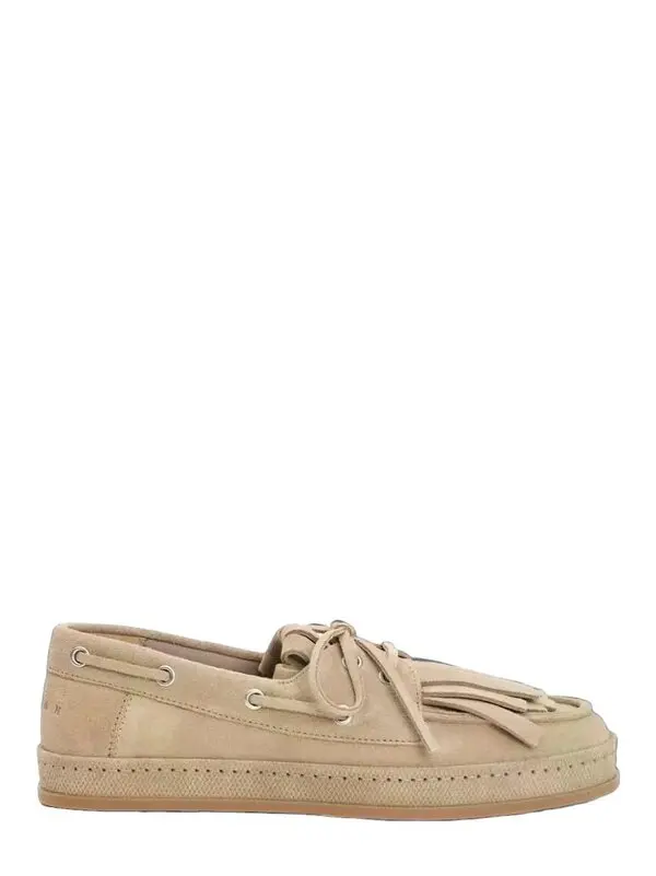 Hogan Fringe-detail Suede Loafers - Neutrals