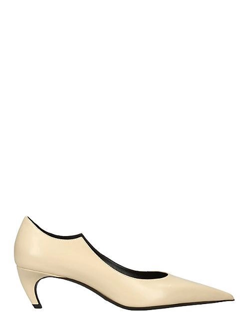 Khaite Valerie 55 Leather Heeled Courts - Cream