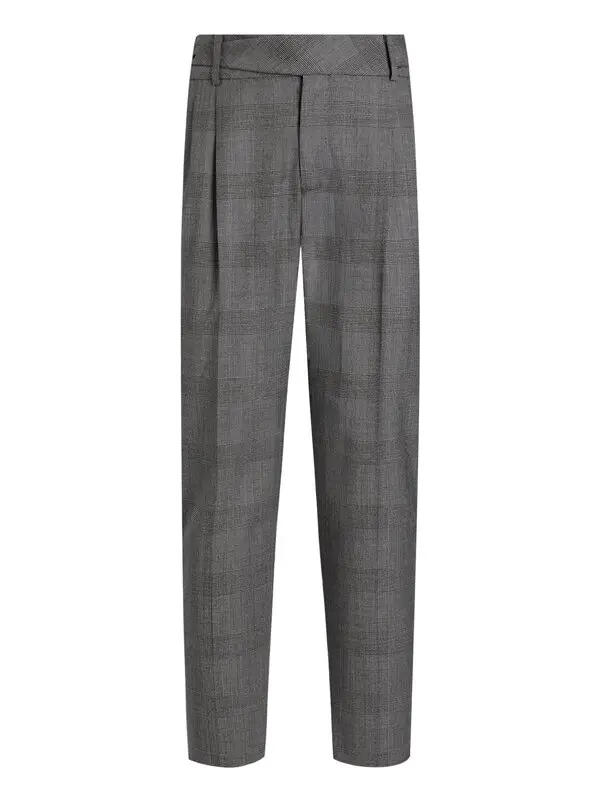 Dolce & Gabbana Glen Plaid Virgin Wool Trousers Pants And Shorts - Multicolor