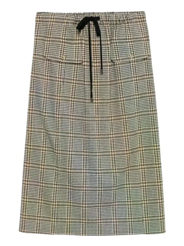 Fabiana Filippi Check-print Drawstring Midi Skirt - Neutrals