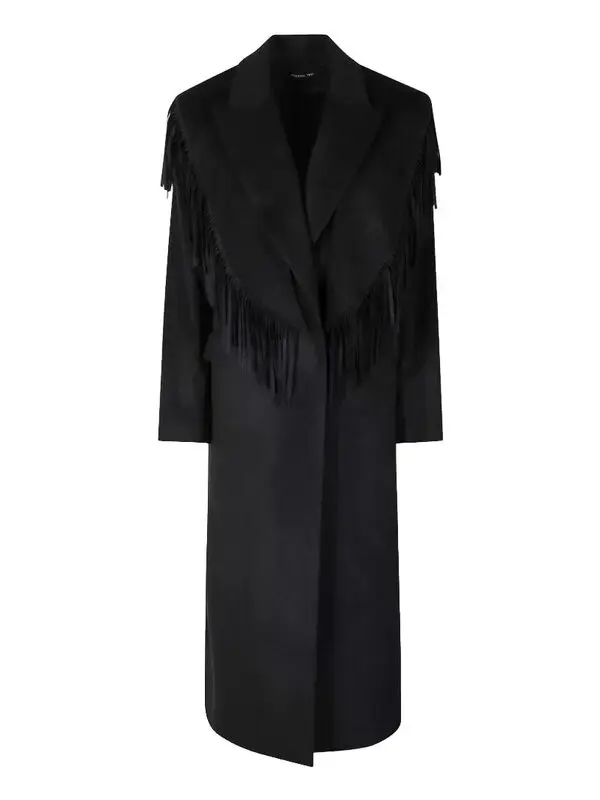 Federica Tosi Fringe-detail Detachable-cape Coat - Grey