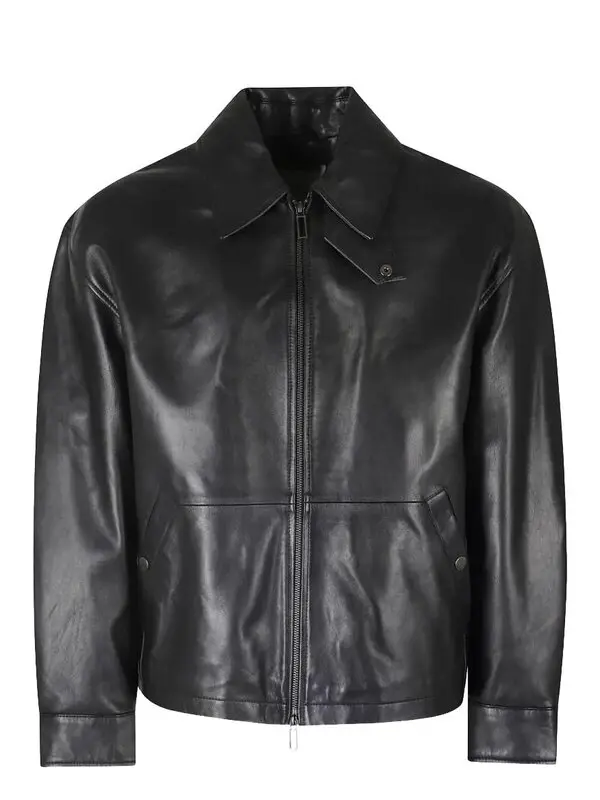 PAOLO PECORA Leather Jacket - Black