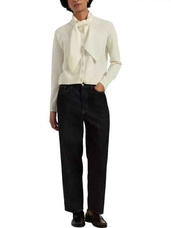 Chinti & Parker Tie-neck Button-up Cardigan - Neutrals