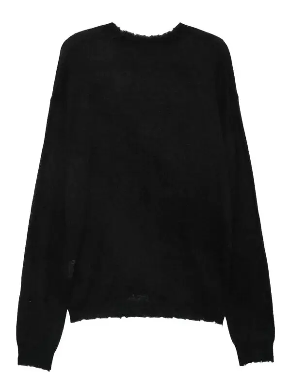 FREI-MUT Distressed Fine-knit Sweater - Black