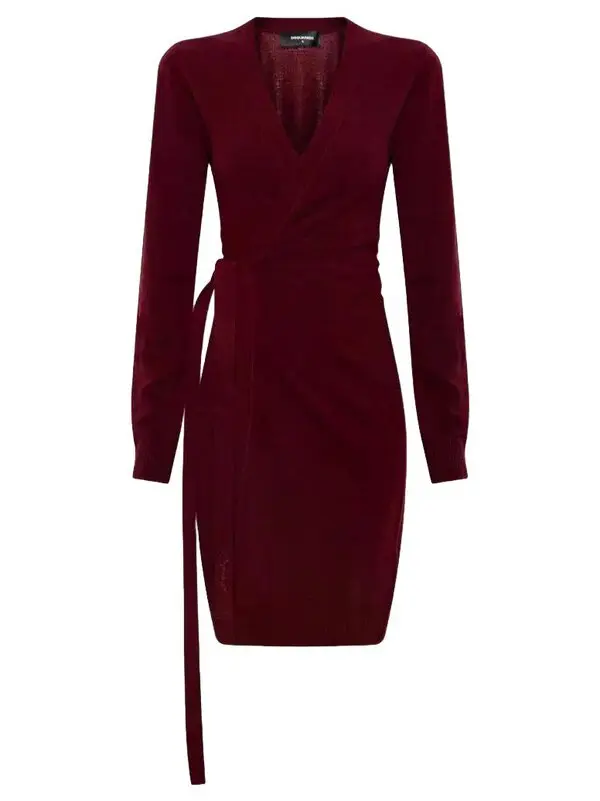 Dsquared2 Waist-tie Wrap Mini Dress - Red