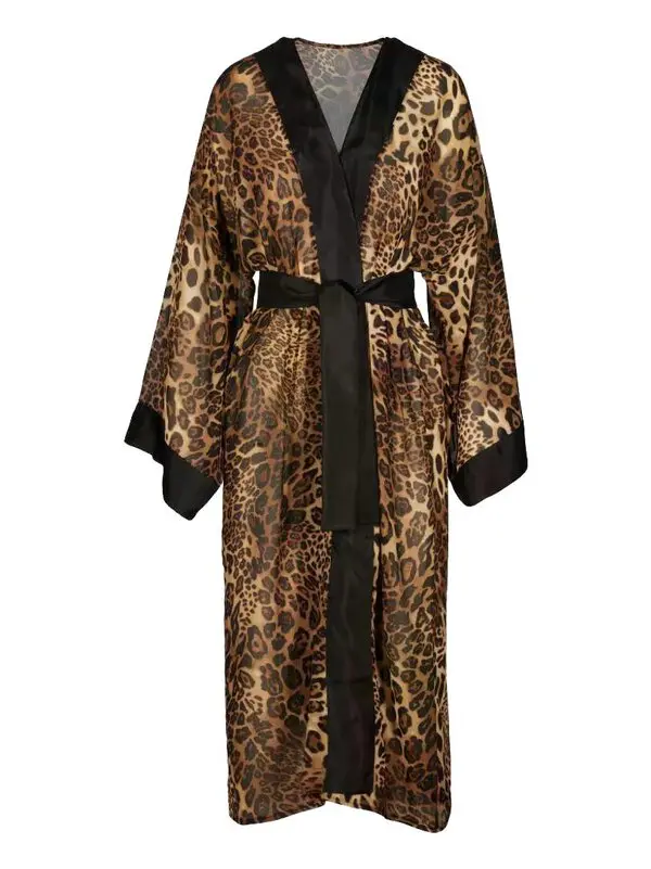 TESSITURA Leopard-print Midi Robe - Brown