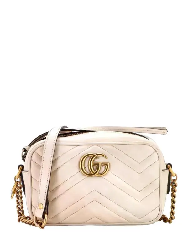 Gucci Gg Marmont Shoulder Bag Matelasse Leather Mini Crossbody Bag - Neutrals